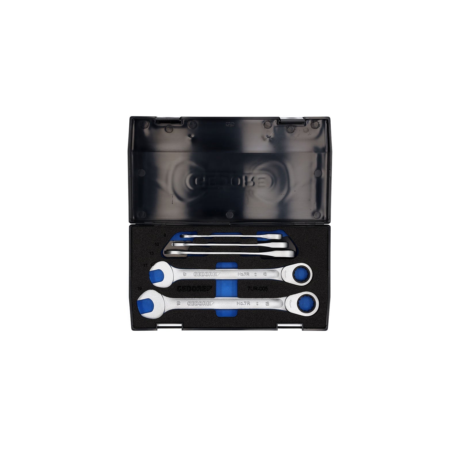 GEDORE 7 R-005 - Set of 5 Combination Ratchet Wrenches in Plastic Case ...